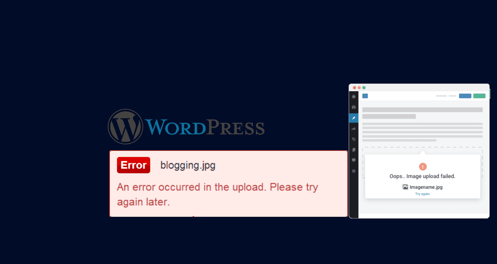 An Error Occurred In The Upload Please Try Again Later Fix It Now